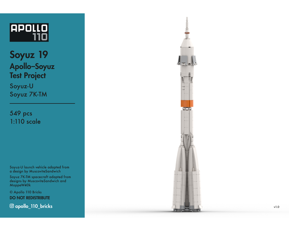 LEGO MOC Soyuz 19 (Apollo–Soyuz Test Project) [1:110 scale] by Apollo ...