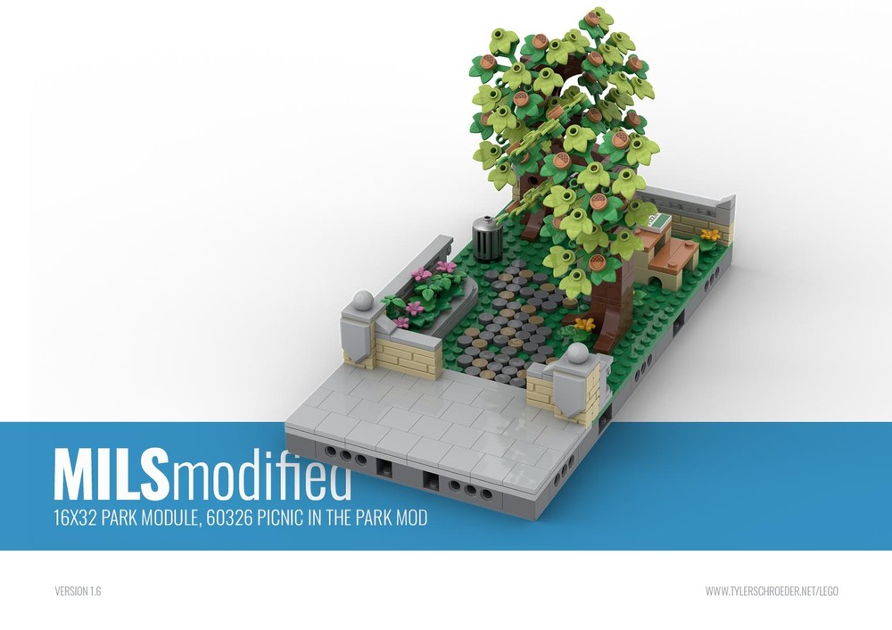 LEGO MOC MILS Modified 16x32 Park Module, 60326 Picnic in the Park Mod ...