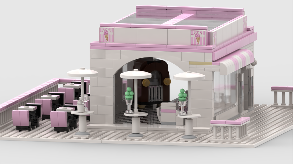 Lego Moc Ice Cream Shop By Paulojorgeramos Rebrickable Build With Lego