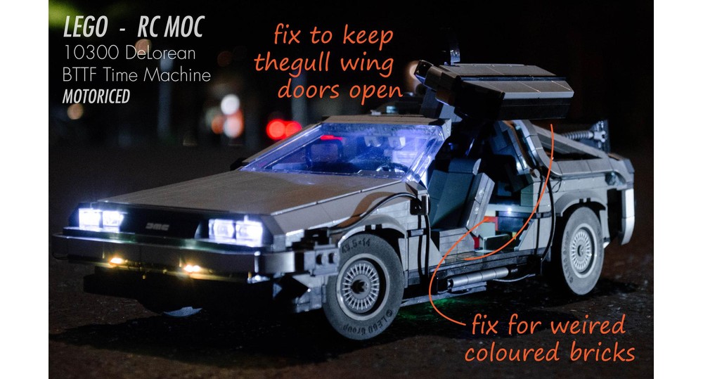 LEGO MOC DeLorean RC Mod - Motorization for 10300 Back to the Future ...
