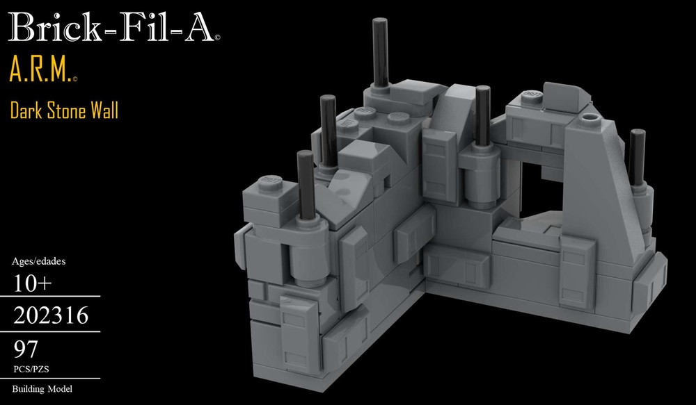 LEGO MOC Dark grey wall by Brick-Fil-A-Builds | Rebrickable - Build ...