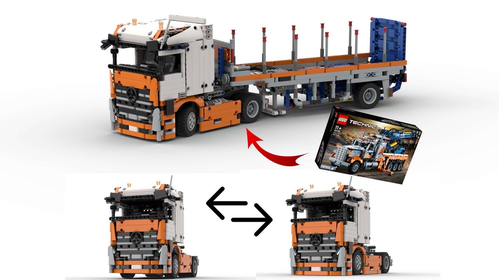 LEGO MOC 42128 Mercedes Actros manual Version with Tail-Lift Trailer by ...