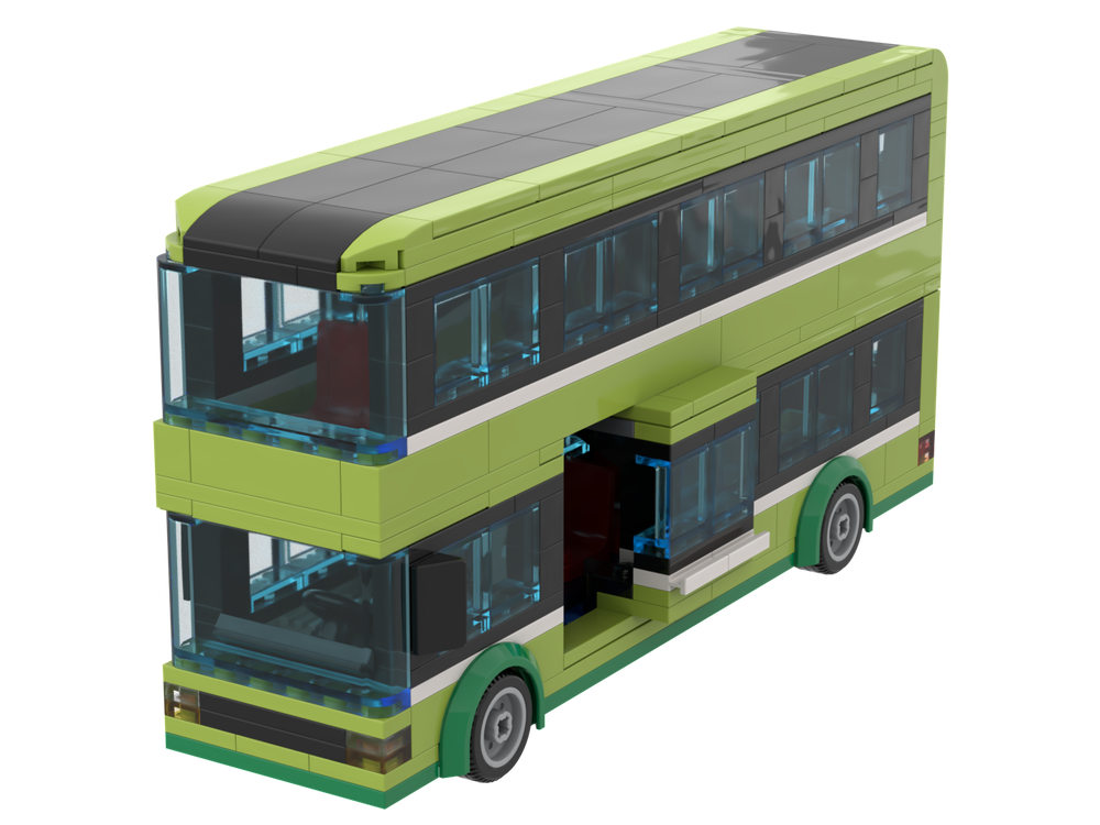 LEGO MOC Double Decker Bus (City / Minifig Scale, 2023 Revision, Lime ...