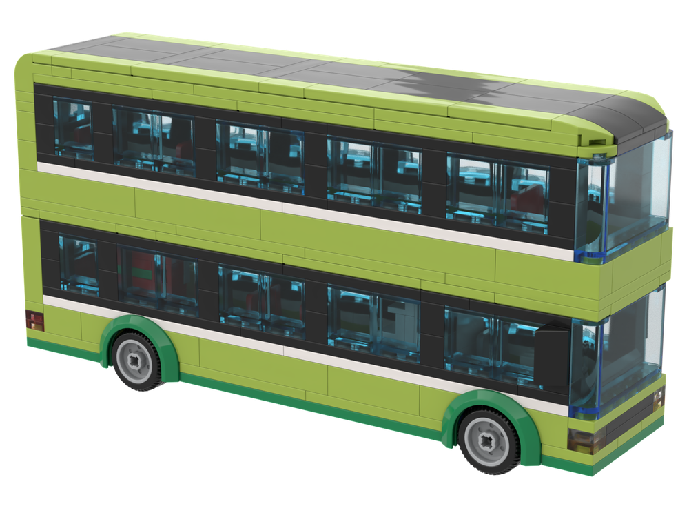 LEGO MOC Double Decker Bus (City / Minifig Scale, 2023 Revision, Lime ...