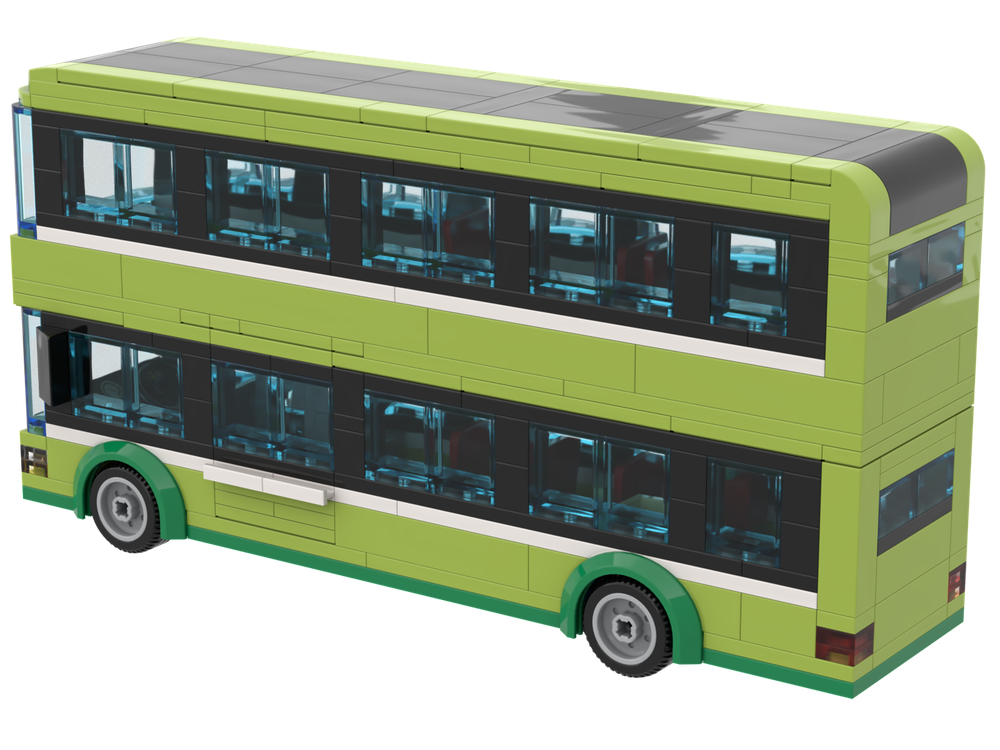 LEGO MOC Double Decker Bus (City / Minifig Scale, 2023 Revision, Lime ...