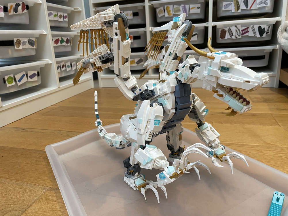 Lego Moc Large Ice Dragon By Tomclarke Rebrickable Build With Lego