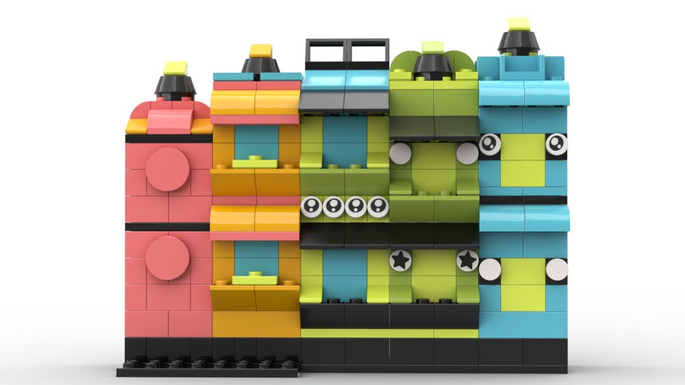 Lego Moc 11027 Rainbow Houses By Lenarex Rebrickable Build With Lego