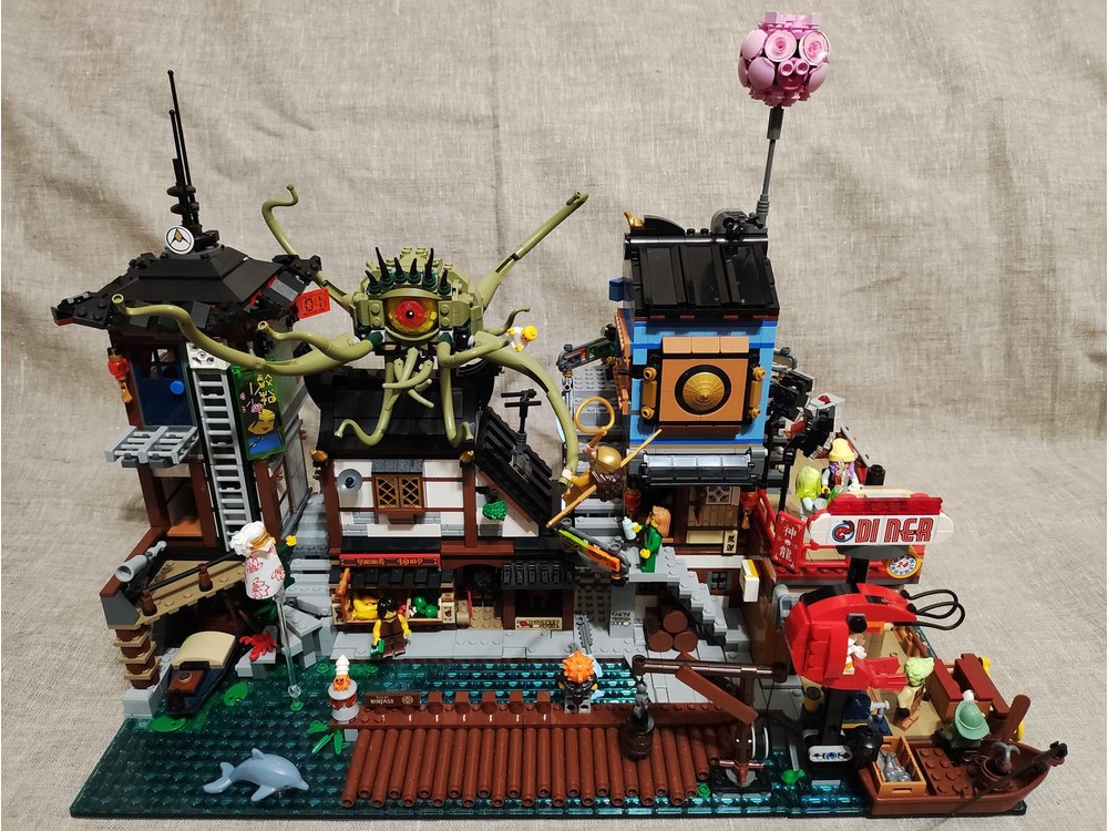 Lego Moc Shrimp Cafe Ninjago City Docks Add On By Fantasts