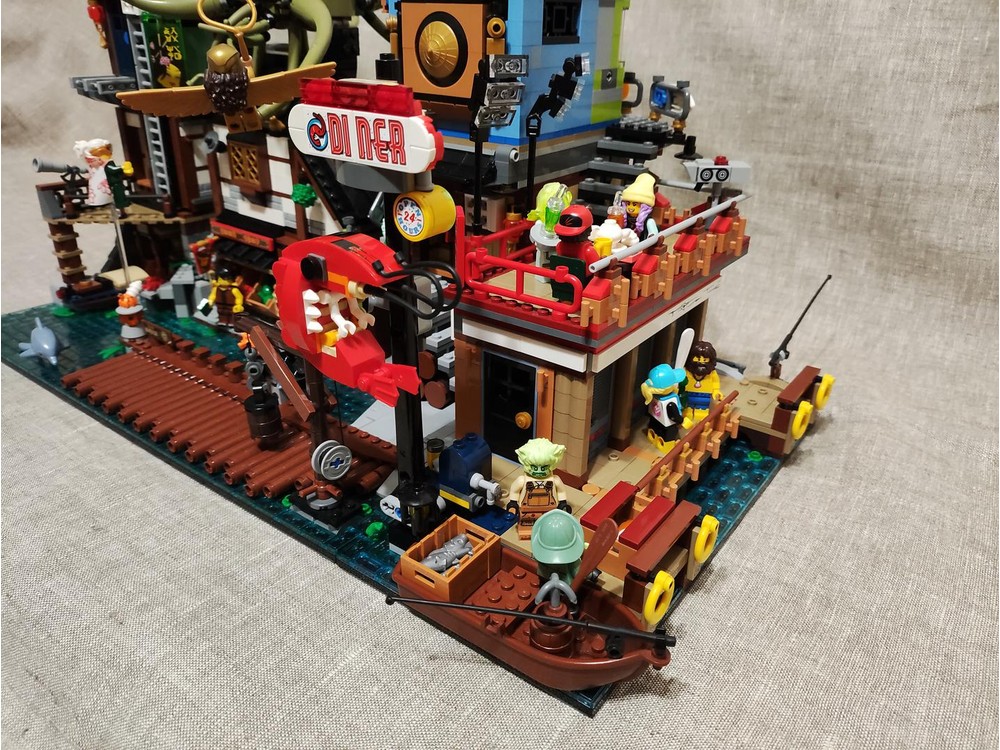 Lego Moc Shrimp Cafe Ninjago City Docks Add On By Fantasts