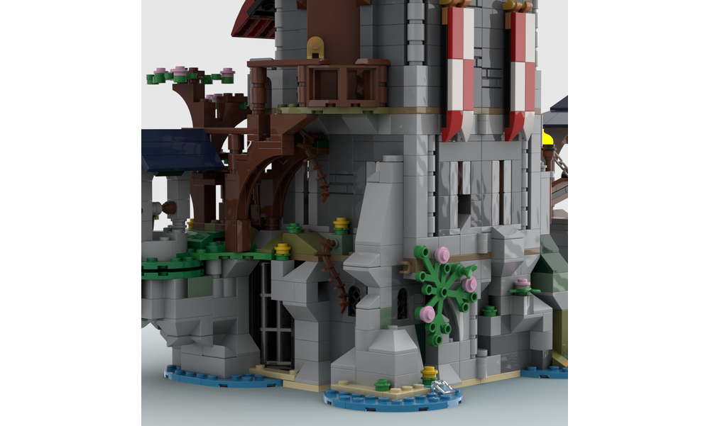Lego Moc Medieval Lake Fortress By Mikaelholber Rebrickable Build