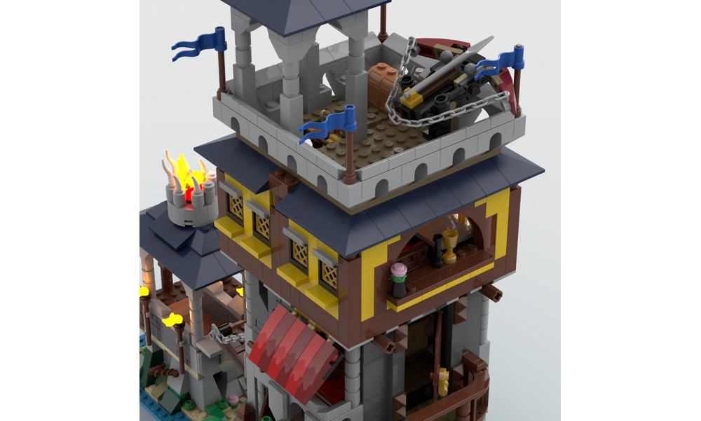 Lego Moc Medieval Lake Fortress By Mikaelholber Rebrickable Build