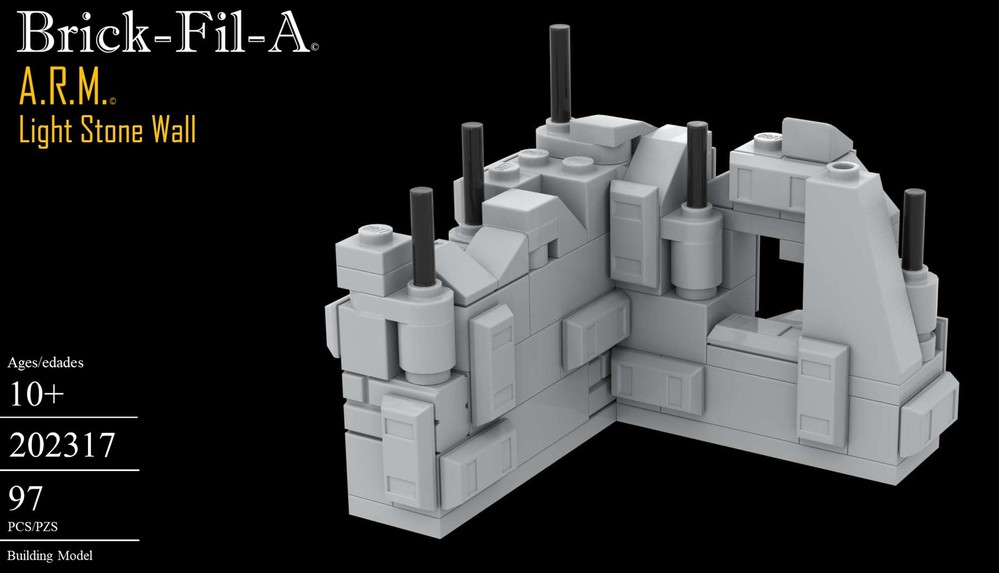 LEGO MOC Light Grey Wall by Brick-Fil-A-Builds | Rebrickable - Build ...