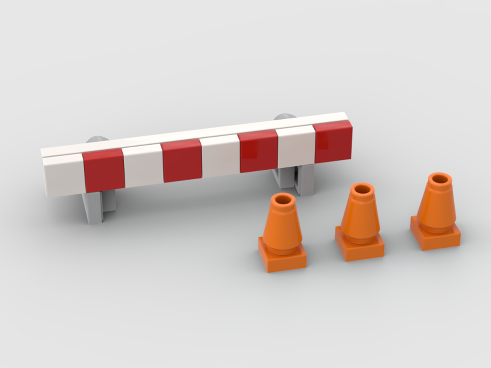 LEGO MOC Road works barrier and traffic cones by BasJansen ...