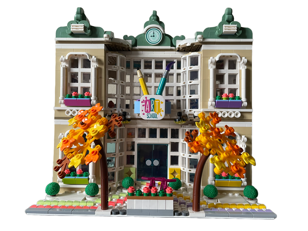 Lego Moc Art School Modular Alternate Build 3x 41711 By Re Bricked