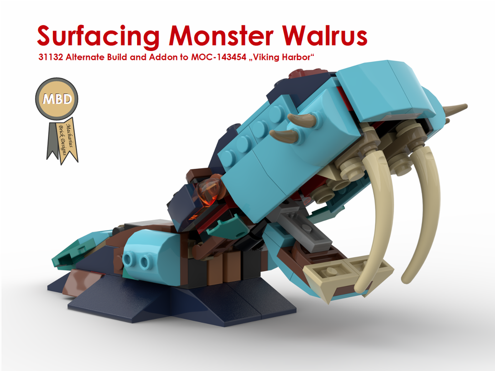 LEGO MOC Surfacing Monster Walrus, 31132 Alternate Build and Addon to ...