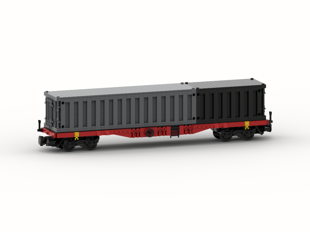 LEGO MOC DB - Containerwagon "Sgjs 716" with 20ft & 40ft container (8w ...