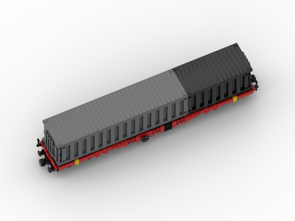 LEGO MOC DB - Containerwagon "Sgjs 716" with 20ft & 40ft container (8w ...