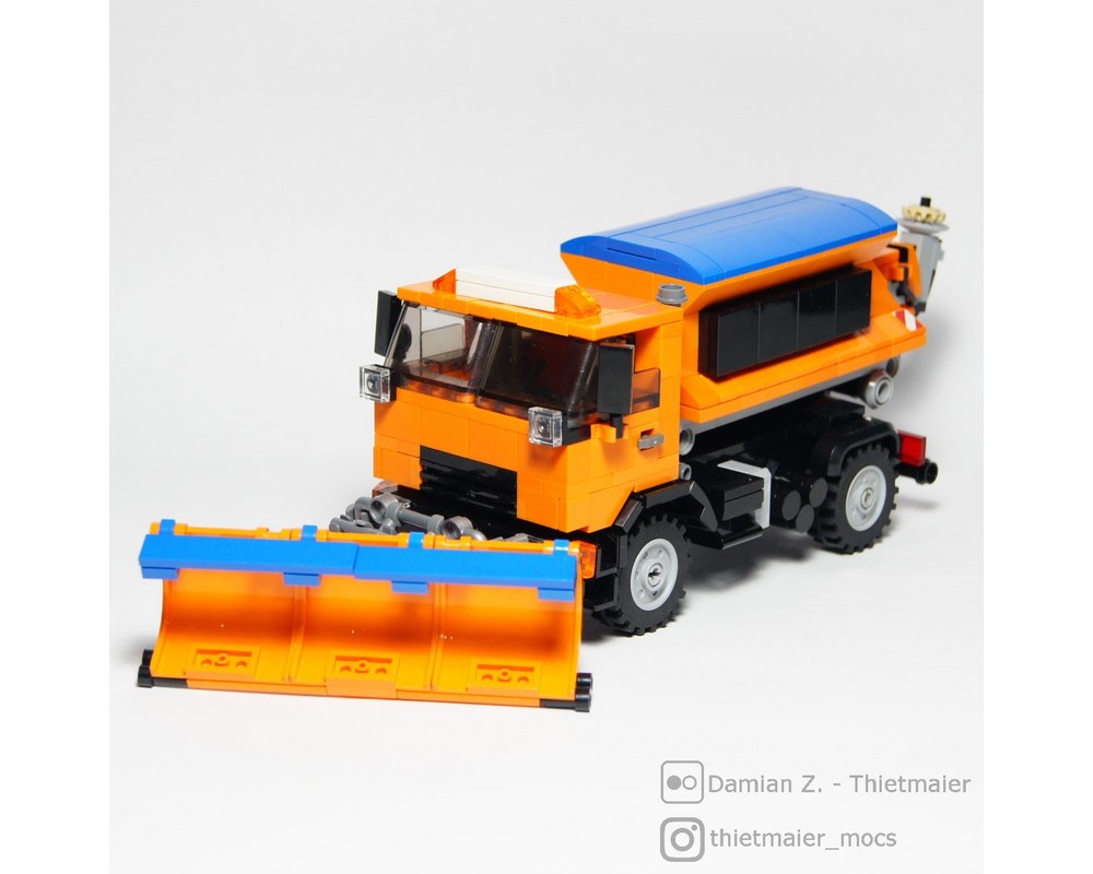 Lego Moc Snow Plow And Salt Spreader For Hooklift Truck By Thietmaier