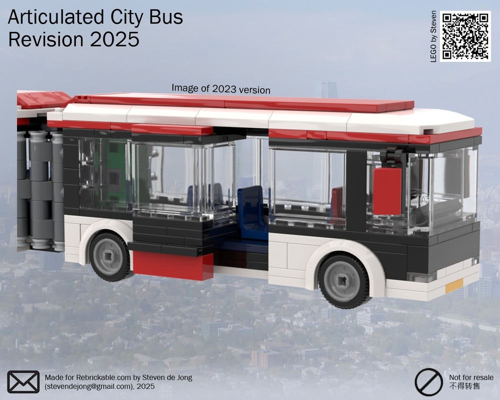 LEGO MOC-144411 Articulated Bus (City, White and Red, 2025 Revision) by ...