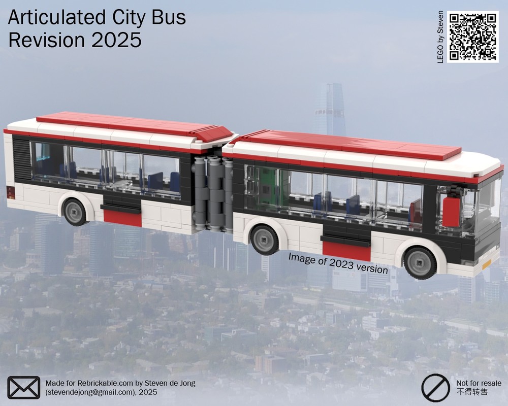 LEGO MOC Articulated Bus (City, White and Red, 2025 Revision) by ...