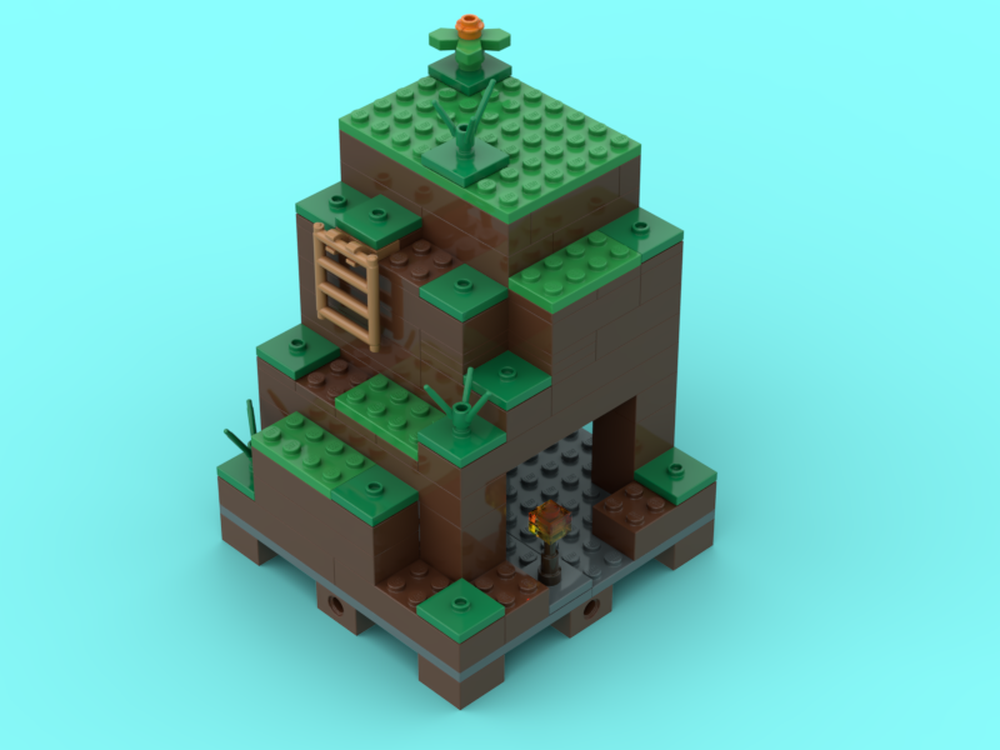 LEGO MOC modular minecraft-- hill corner (outward) by ConsiderANapkin ...