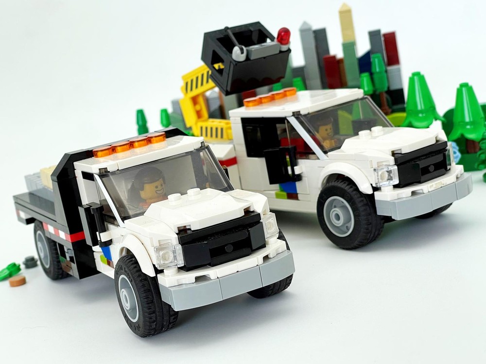 Lego Moc Built Tough F 150 Utility Truck Two Pack By Ibrickeditup