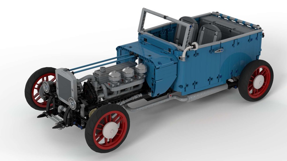 LEGO MOC Juan's Blue HotRod by Drower | Rebrickable - Build with LEGO