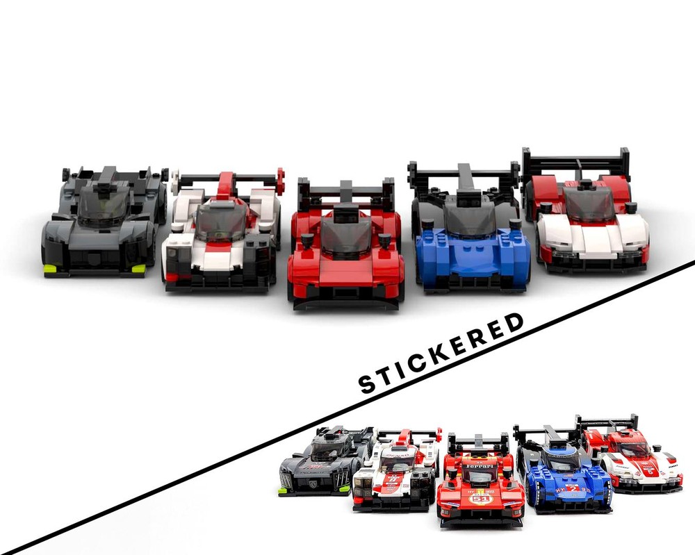 LEGO MOC Le Mans Ultimate Hypercar bundle (Porsche 963, Peugeot 9X8 ...