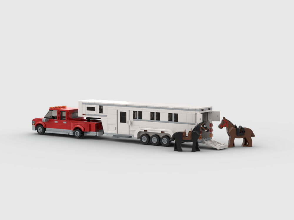 LEGO MOC Truck with Horse Trailer by JIDBrickCreations | Rebrickable ...