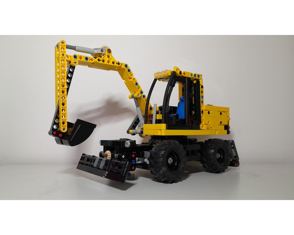 Lego Moc Wheeled Excavator By Mic8per Rebrickable Build With Lego