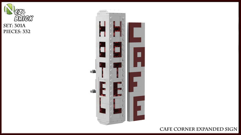Lego Moc Cafe Corner Hotel Sign By Cyberlogic Rebrickable Build