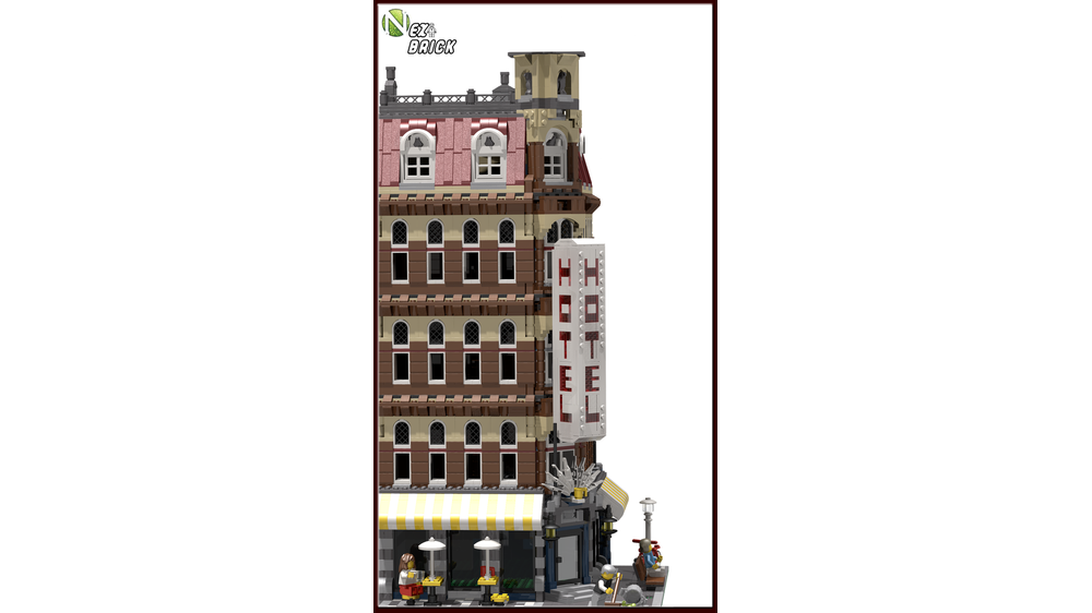 LEGO MOC Cafe Corner Hotel Sign by CyberLogic | Rebrickable - Build ...