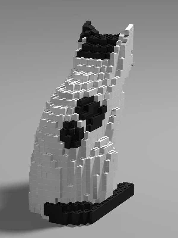 LEGO MOC Cat (black & white) sitting by PetProject | Rebrickable ...