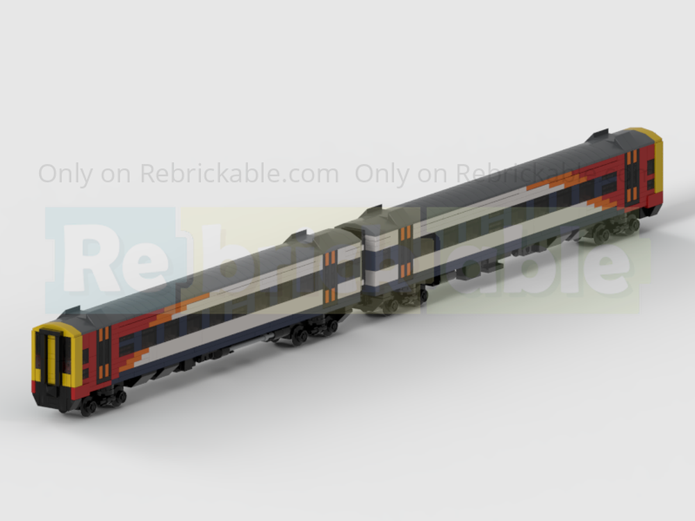 LEGO MOC 4-Wide Class 158 2 Carriage DMU Train In South West Trains ...