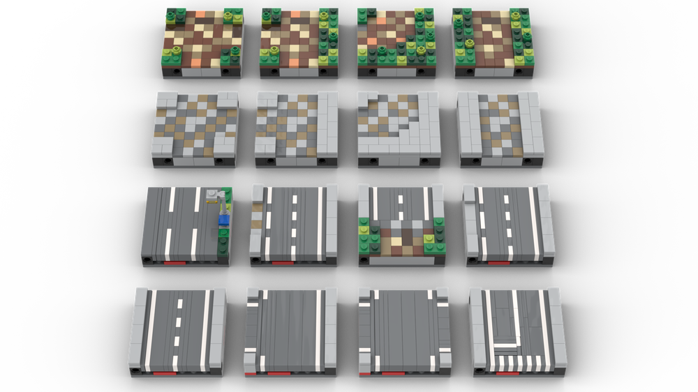 LEGO MOC Microscale Road Modules 8x8 by Glorfinkel | Rebrickable ...