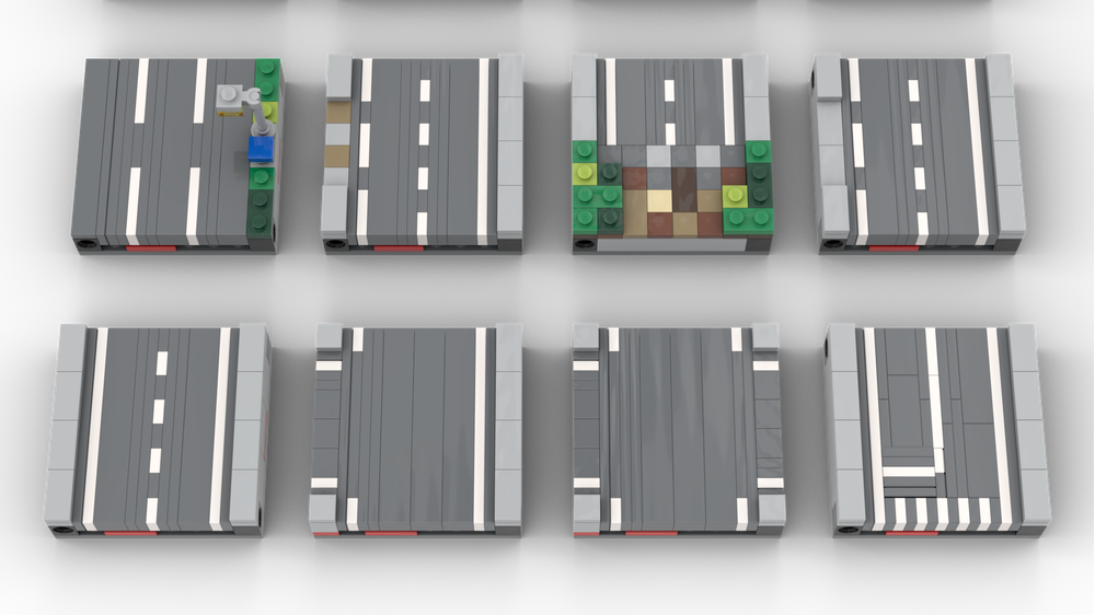 LEGO MOC Microscale Road Modules 8x8 by Glorfinkel | Rebrickable ...