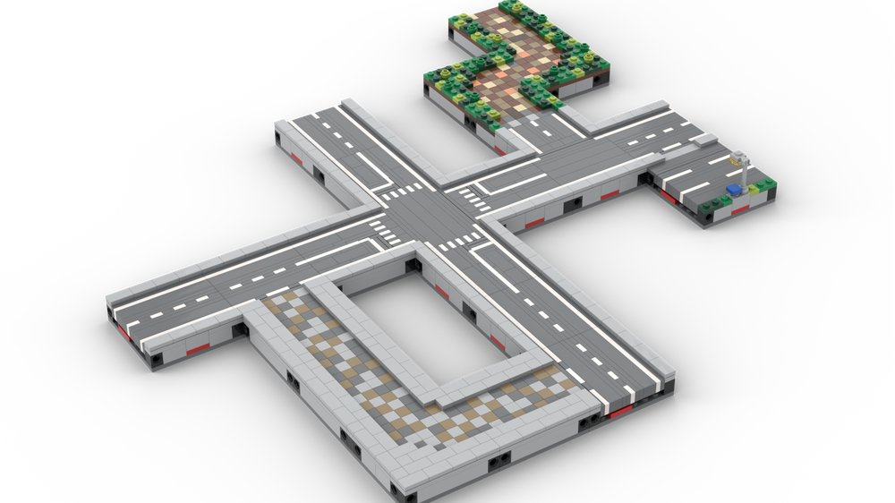 LEGO MOC Microscale Road Modules 8x8 by Glorfinkel | Rebrickable ...