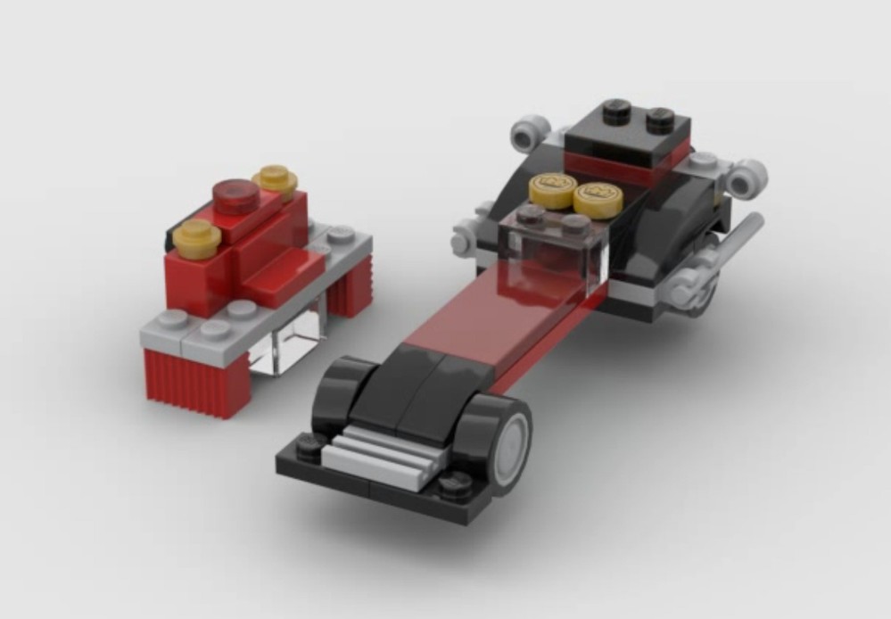 LEGO MOC Dragster with workshop table by Brick-EN | Rebrickable - Build ...