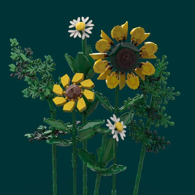 LEGO MOC Sunflower and Daisy by Carogauvin11 | Rebrickable - Build with ...