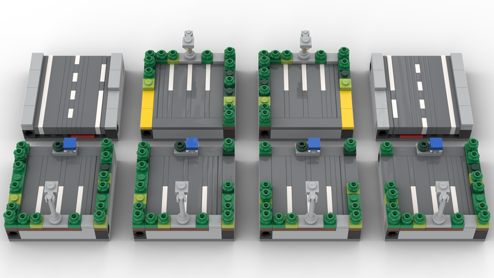 LEGO MOC Microscale Road Modules 8x8 Parking Lot Variations by ...