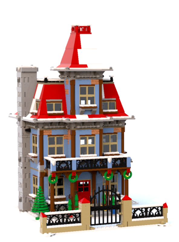 Lego Moc Winter Village Mansion By Michael1 Rebrickable Build With Lego