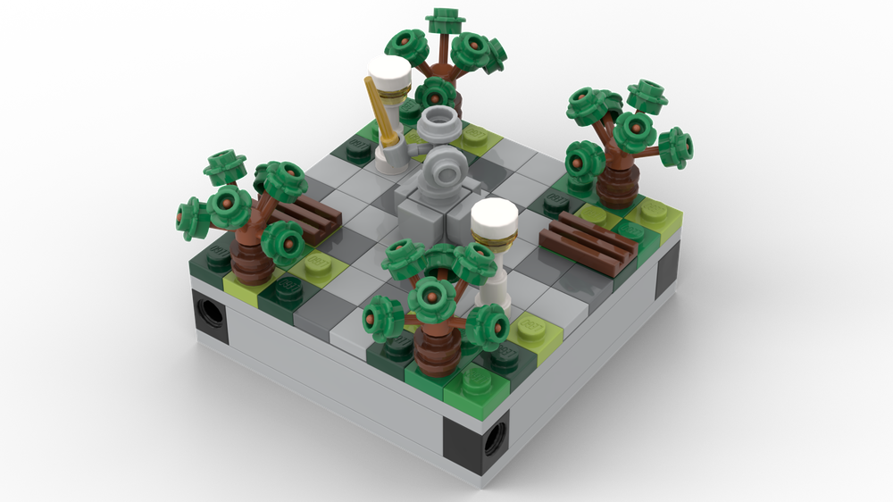 LEGO MOC Microscale Town Hall Plaza Module 8x8 by Glorfinkel ...