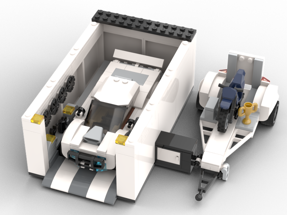 LEGO MOC Car with Dirt Bike Trailer by McLarry | Rebrickable - Build ...