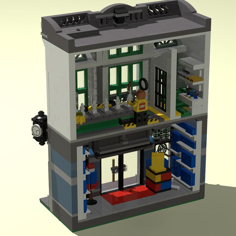 LEGO MOC Brick Bank Facade with Lego Store by Basti2 | Rebrickable ...