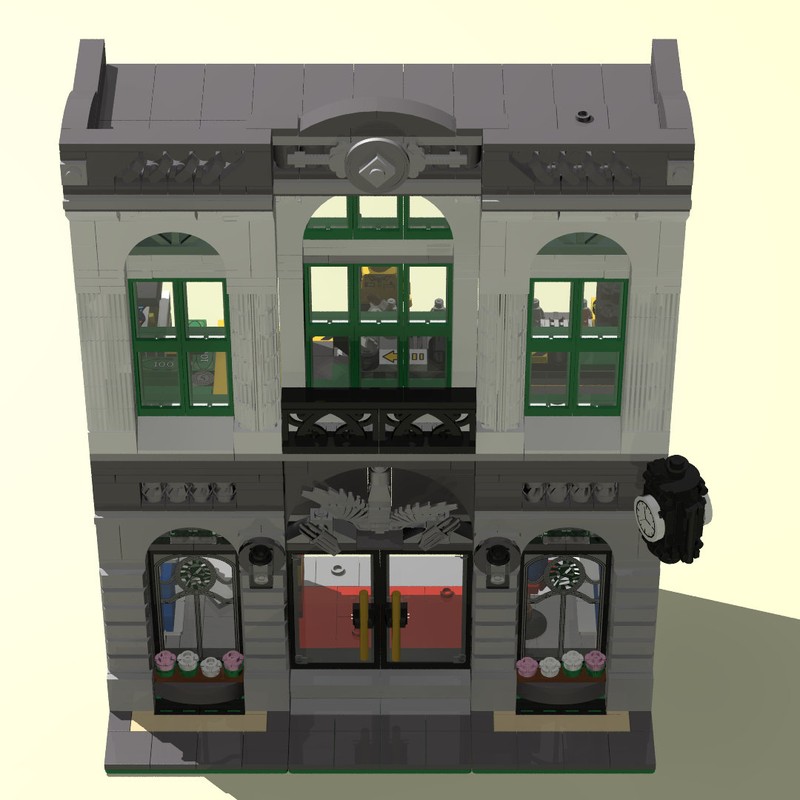 LEGO MOC Brick Bank Facade with Lego Store by Basti2 | Rebrickable ...