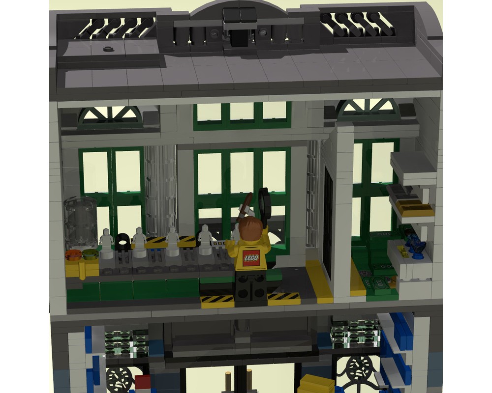 LEGO MOC Brick Bank Facade with Lego Store by Basti2 | Rebrickable ...
