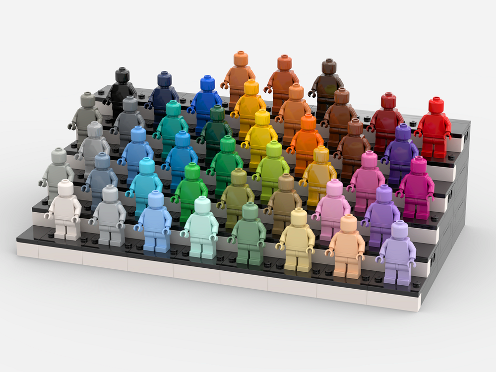 Lego Moc 16 Minifigure Modular Display Stand By Jayfields Rebrickable