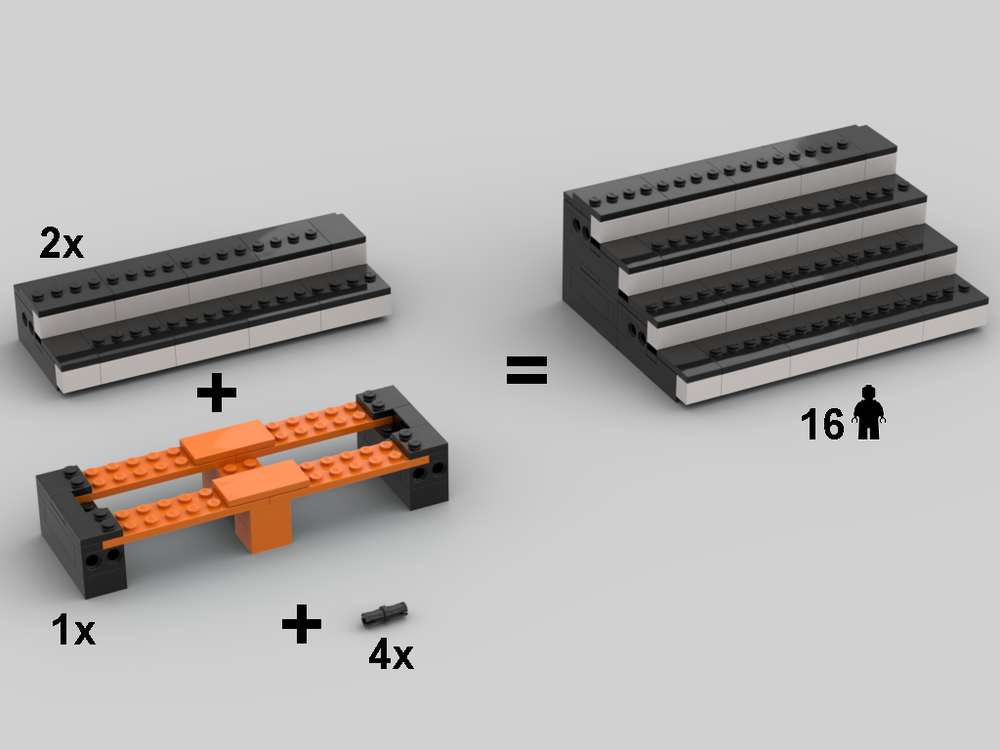 Lego Moc 16 Minifigure Modular Display Stand By Jayfields Rebrickable