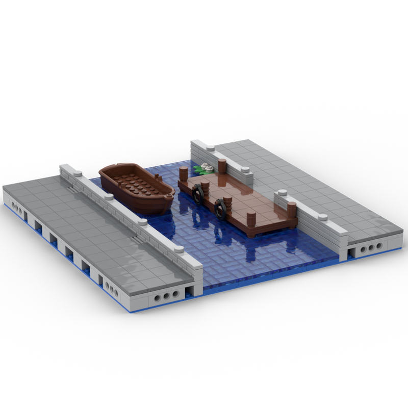 LEGO MOC MILS Canal (32x32) with boat landing stage by Hannas.Beverly ...