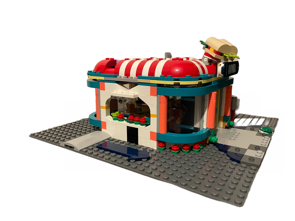 Lego Moc Drive Through Diner Modular Alternate Build Of 2x41728 By Re